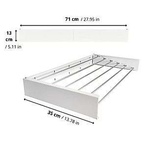 foxydry HIDE Wall Mounted Clothes Airer Balcony Wall Mounted Clothes Airer Outdoor Indoor Retractable Clothes Drying Rack (28 Inch, White (Limited Edition))