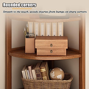 Corner Shelf,Bamboo Corner Stand,Corner Storage Shelf, Counter Organizer Rack,Corner Table Bookshelf,Display Rack Storage Organizer,Bathroom Corner Shelf Stand,for Living Room Kitchen Bedroom A 6th