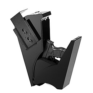 GOJOOASIS Gun Safe Quick Access Under Desk Pistol Security Handgun Storage Box with Keypad and 2 Backup Keys