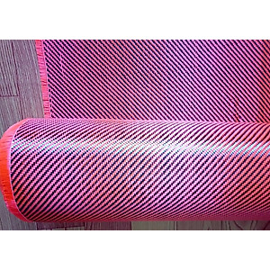 GatherTOOL 1PC Carbon Aramid Fiber Hybrid Fabric Cloth 50cm Width and 100cm Length Orange Twill Weave 190gsm