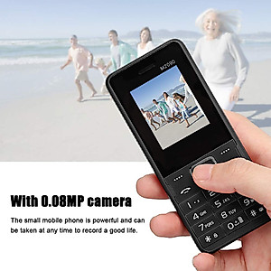 ASHATA Unlocked Mobile Phone, 1.7in Screen Simple Phone with 3.5mm Headphone Jack, 32MB and 32MB, 0.08MP Camera, Dual SIM Card 2G Cellphone, 1500MAh, Black-US