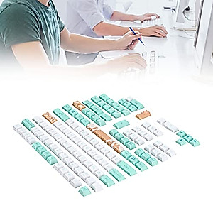 GOWENIC PBT Keycaps,128 Key English Style with Candy Pattern Elements, Ergonomic Design,with PBT Buttons, Oil‑Resistant PBT Materials,Abrasion Resistance,for Universal PC Gaming Keyboard