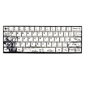 JSJT Custom Keycaps-Keycaps 60 Percent Ink Panda Keycaps PBT Japanese Keycaps 71 Keys OEM Profile Keycap Set Suitable for Cherry MX Switch GK61/GK64/RK61/Anne/GH60 /ALT61 Mechanical Keyboards