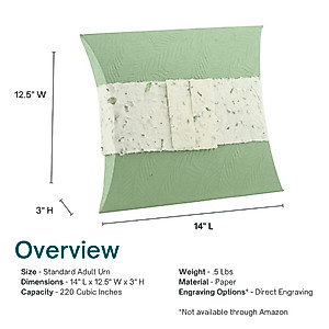 Journey Biodegradable Cremation Urn for Ashes - Fern, Earth Friendly Urn for Ground or Sea Burial, Eco Urn for Ashes, Adult Sized Cremation Urn