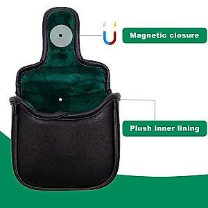 Barudan Golf Lucky Shamrock Heel Shaft Mallet Cover Square Mallet Putter Cover Headcover Magnetic for Scotty Cameron 6M DB Taylormade Spider S Ping (Black)