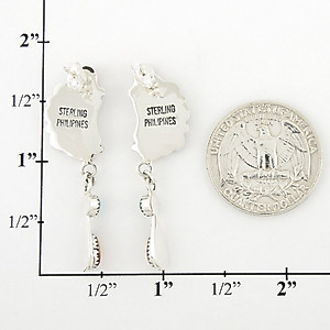 Turquoise Earrings 925 Sterling Silver & Genuine Turquoise (Turquoise)