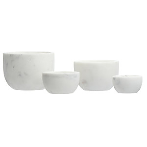Creative Co-Op White Marble (Set of 4) Bowl