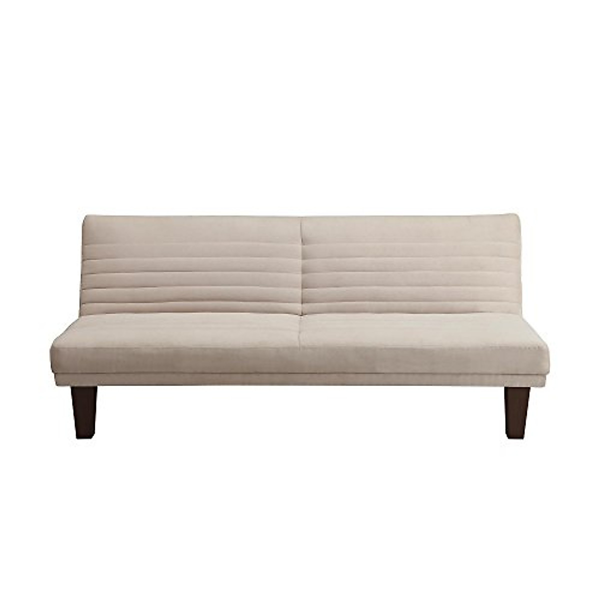 DHP Dillan 69 Inch Futon Sofa Bed, Modern Armless Upholstered Couch Sleeper with Tufted Back and Seat, Full, Tan