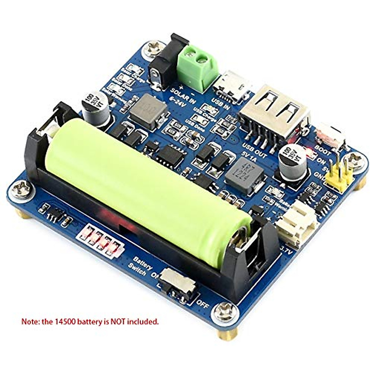 Solar Power Management Maintainer Module for 6V~24V Solar Panel,Support Solar Panel/USB Connection Battery Charging with MPPT Function and Multi Protection Circuit Suit for Low-Power IoT Project etc