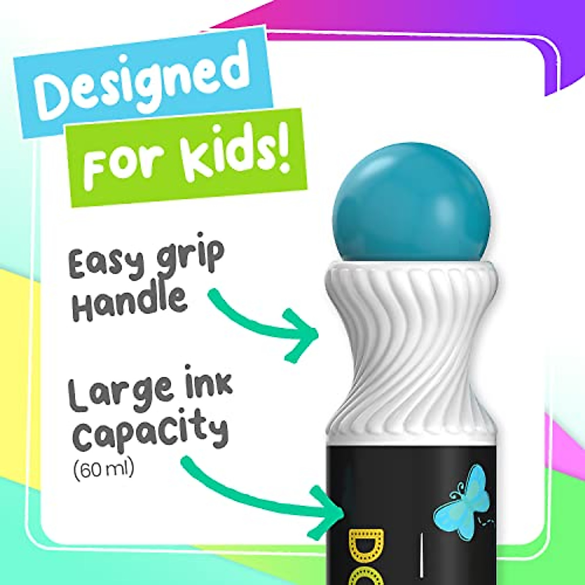 Chalkola 10 Washable Dot Markers for Toddlers - Paint Dotters, Bingo Markers Daubers | Dot Art Markers for Kids & Preschool, Dabbers Dot Paint Marker | Dot Markers for Kids with Free Activity Book