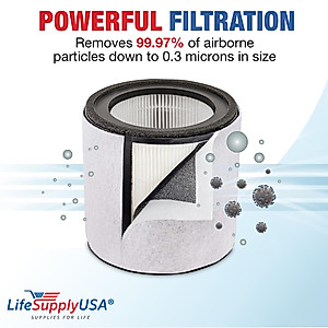 LifeSupplyUSA 3-in-1 True HEPA Air Cleaner Replacement Filter + Pre-Filter + Carbon Filter Compatible with TruSens AFH-Z3000-01 Air Purifiers