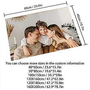 Personalized Custom Rug Area Carpet with Your Image Photo, Customized Carpet Anti Slip Washable Door Mat Decoration for Home Bedroom Living Room Office Garden