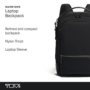 TUMI Harrison Bradner Leather Laptop Backpack - 14-Inch Computer Bag for Men and Women - Black