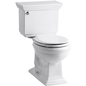 Kohler K-3933-0 Memoirs Comfort Height Two-Piece Round Front Toilet with Stately Design, White - 567212