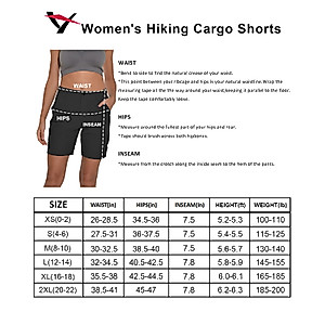 VAYAGER Women's Hiking Cargo Shorts Quick Dry Lightweight Stretch Shorts Golf Fishing Outdoor Casual Shorts Black X-Small