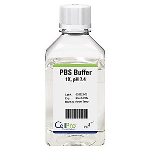 CellPro™ PBS Buffer, 1X, pH 7.4, Calcium & Magnesium-Free, 500mL (Phosphate-Buffered Saline) | Cell Culture Buffer (Single Bottle)