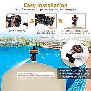 johntruck 98209803 98209800 High Flow Manual Air Relief Valve Replacement, Air Pressure Release Valve Assembly, for Pool and Spa Filters