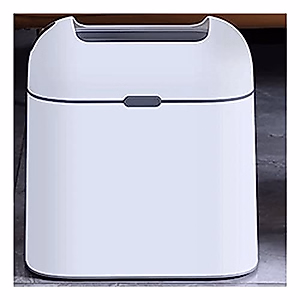 LYSLDH Smart Trash Can for Bathroom Automatic Electric Induction Garbage Bin with Lid Large Capacity Sensor Waste Bins for Household (Color : Gray, Size : 34 * 32cm)
