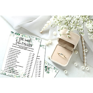 Bridal Shower Game Set - He Said She Said Party Cards for Wedding - Greenery Wedding Party Favor Decor - Tropical Jungle Engagement/Bachelorette Party Games Supplies & Activities - 30 Game Cards(B01)