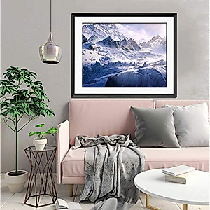 Giftgarden 24x36 Poster Frames Matted to Display 20x30 Photo, 4 Pack 24 by 36 Inch Black Picture Frame Set Without Mat, 20 by 30 Wall Arts with Mat