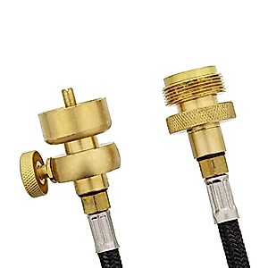 BISupply Propane Tank Extension Hose Kit, 5ft Long - Gas Hose Extender Line for Flame Torch Weed Burner Bottle Cylinder