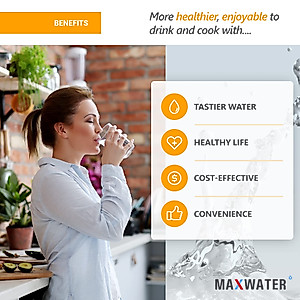 Max Water 10 inch x 2.5 inch, 1 Micron Replacement Sediment Water Filter Cartridge for Whole House, Melt Blown Filtration Fiber for Heavy Duty (Pack of 50)