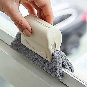 Creative Window Groove Cleaning Brush, Hand-held Crevice Cleaner Tools, Magic Window Cleaning Brush, Quickly Clean All Window Slides and Gaps 3pcs(Gray+Beige+Green)