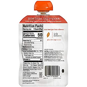 Plum Organics Stage 1 Baby Food, Sweet Potato Puree, 3 Oz