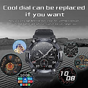 WATCHSDV Smart Watch for Men Bluetooth Call (Answer/Make Call) IP68 Waterproof Women's Men's Fitness Watch Heart Rate Blood Oxygen Sleep Monitor Military Watch and Activity Tracker for Android iPhone