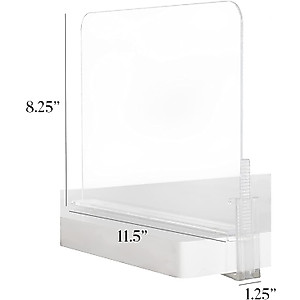 Richards Homewares Acrylic Shelf dividers 2 Pack- Closet Organizer and Storage for Purses, Sweaters, Clothes or Books - Clear Separators for Bedroom Kitchen Cabinets or Office Shelves