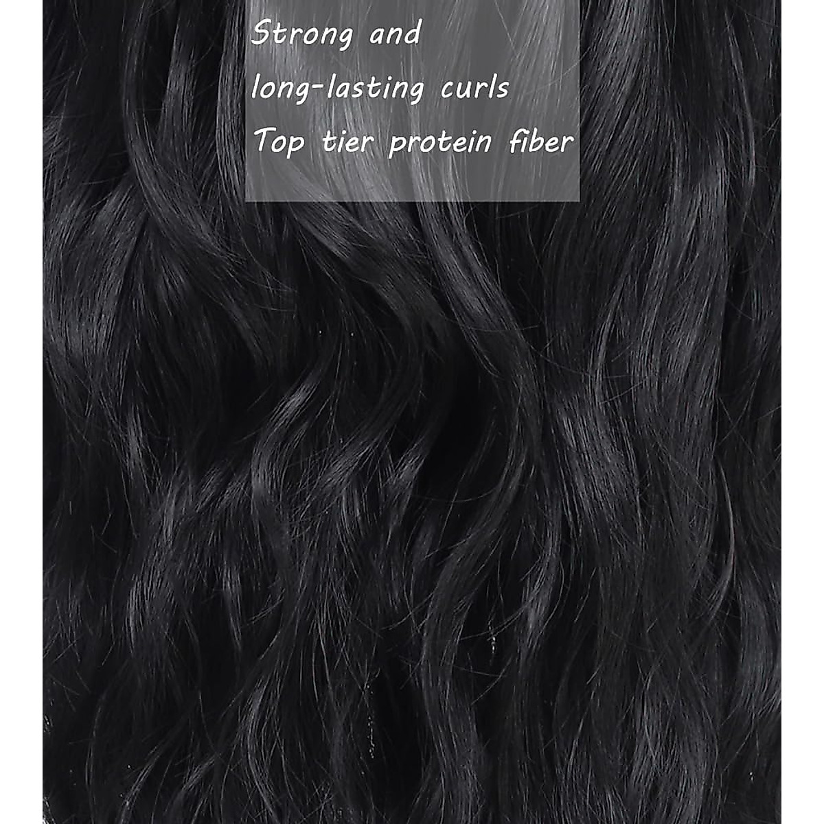 IFSUP Long Wavy Brown Hair Wig for Women 26Inch Dark Brown Curly Middle Part Wig Upgraded Synthetic Protein Fiber Wig Natural Looking Hair Replacement Wig(26'' Brown)