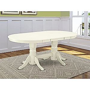 BOWERY HILL Oval Traditional Wood Dining Table in Linen White