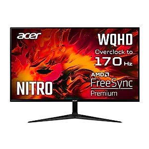 Acer Nitro RG321QU Pbiipx 31.5" Zero-Frame IPS WQHD 2560 x 1440 Gaming Monitor | AMD FreeSync Premium | Overclock to 170Hz | 1ms (VRB) | Ultra-Thin | 1 x Display Port 1.4 & 2 x HDMI 2.0