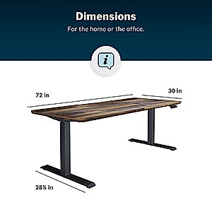 Vari Electric Standing Desk 72" x 30" (VariDesk) - Electric Height Adjustable Desk - Standing Desk for Office or Home - Adjustable Standing Desk - Powerful Dual Motor Sit Stand Desk - Reclaimed Wood