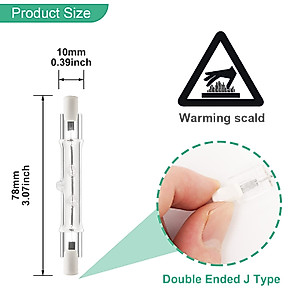 Jaenmsa R7S Bulbs,5 Pack Halogen Bulbs R7S T3 78mm 150W 120VJ Type 120 Volt Halogen Light Bulb with Long Lifespan, 3 inch Long Double Ended Light Bulb for Work, Security,Landscape Lights, Dimmable