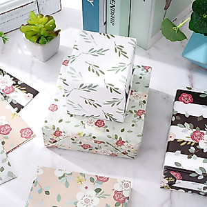 AnyDesign 12 Sheet Eucalyptus Leaves Wrapping Paper Watercolor Greenery Floral Gift Wrap Paper Folded Flat Green Leaves Art Paper for Wedding Birthday Party DIY Crafts Gift Wrapping, 19.7 x 27.6 Inch