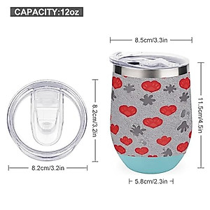 OPTKSNCU 304 Stainless Steel Insulated Cup with Lid, Dog Claw Love Print Print Durable, And Easy to Clean – Ideal for Home, Office, And Gift Giving