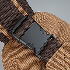 SIMU Sling Bag Pack Canvas Shoulder Sling Backpack Small Crossbody Chest Bag for ipad mini (coffee)