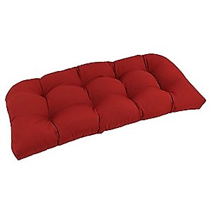 Blazing Needles Twill Rounded Back Loveseat Cushion, 1 Count (Pack of 1), Ruby Red