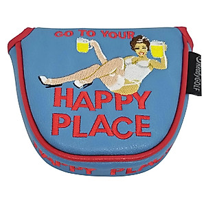 ReadyGOLF Happy Place Embroidered Putter Cover - Mallet V2