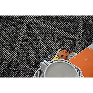 Furnish my Place Modern Indoor/Outdoor Commercial Dark Gray Modern Area Rug, Home Decor Mat, Commercial Rug for Living Room, Playroom, Made in USA - 10' x 11' Rectangle