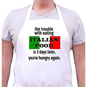 The Trouble With Italian Food Funny Cooking Apron