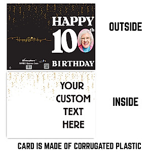 VictoryStore Jumbo 3 Foot Custom Happy 100th Birthday Card, Photo Birthday Card, Custom Inside Text 2 feet x 3 feet Card