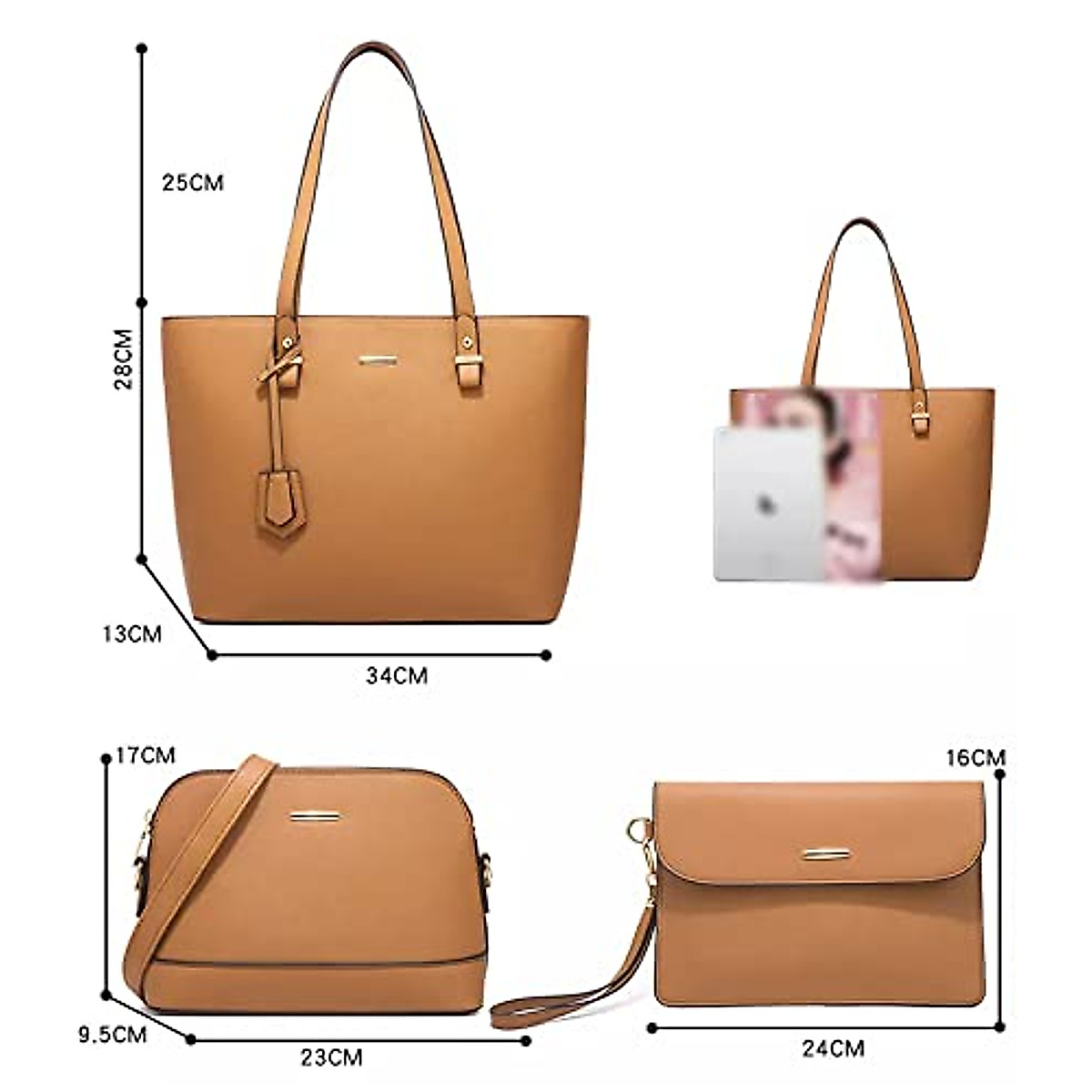 LaRolls Purses and Handbags for Women Large Capacity Fashion Tote Bags Shoulder Top Handle Satchel Purse Set