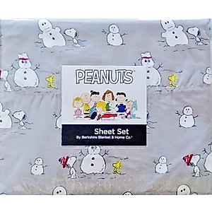 Berkshire Blanket & Home Co. Christmas Snoopy Peanuts Full Size Sheet Set (Flat, Fitted, Pillowcases)