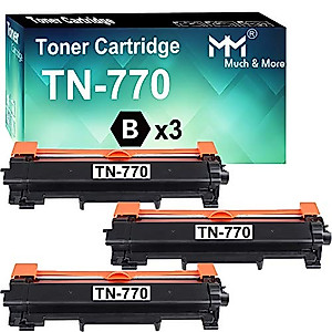 MM MUCH & MORE Compatible Toner Cartridge Replacement for Brother TN-770 TN770 TN760 to Used with HL-L2370DW HL-L2370DWXL MFC-L2750DW MFC-L2750DWXL Printers (3-Pack, Black)