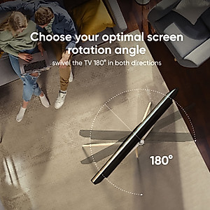 ONKRON Tripod TV Stand Wood for 32-65 Inch TVs up to 77 lbs, Swivel Floor TV Stand Adjustable Height max 400x400 VESA - Easel TV Stand Floor Standing/Corner TV Stand with Mount White