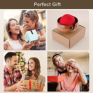 Wooden Yarn Bowl, Knitting Yarn Bowl with Holes Storage Handmade to Prevent Slipping, Perfect Yarn Holder Bowl for Crocheting and Knitting Mothers Day Gift 6" x 3"