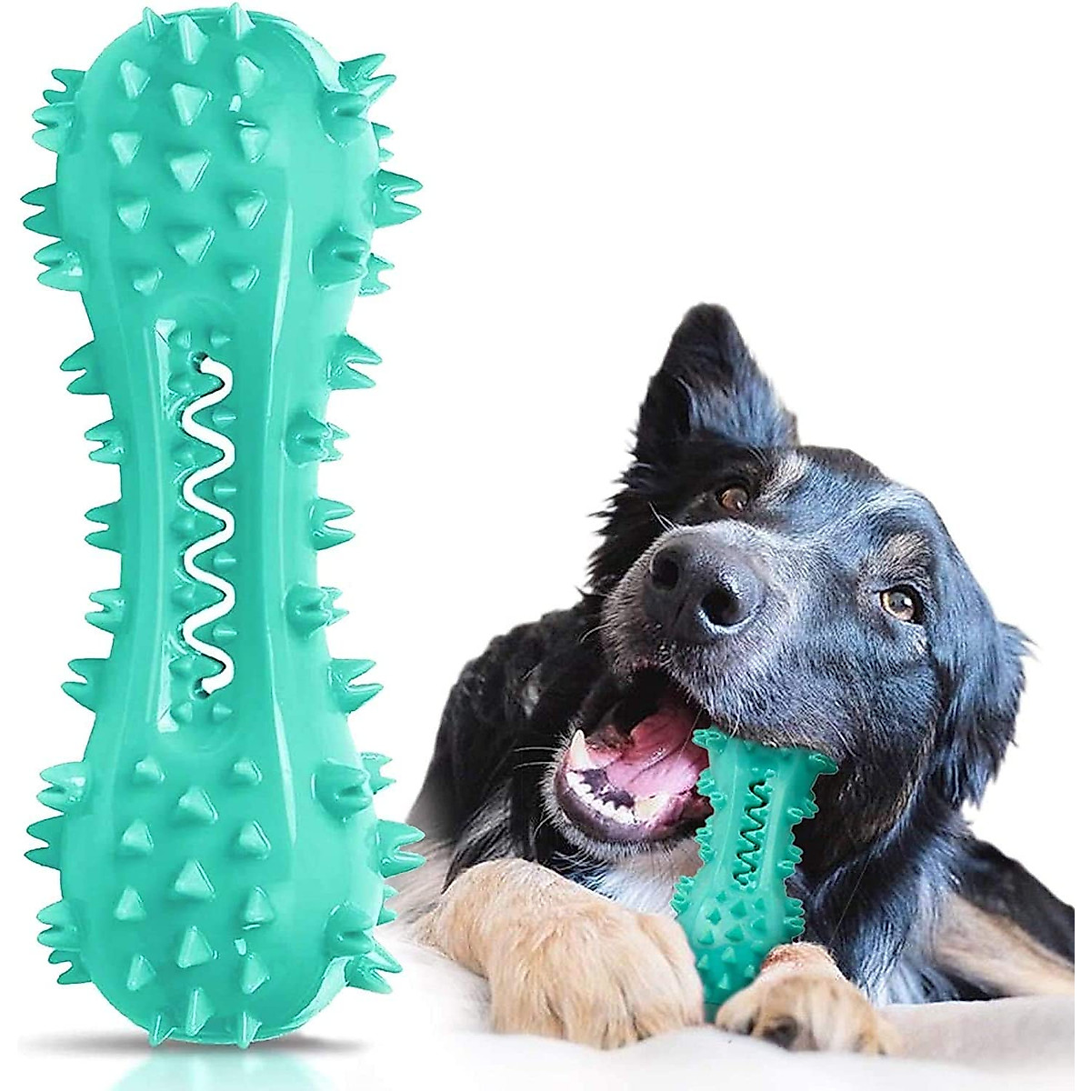 CERISURIO Toothbrush Dog Chew Toy, Stick Bone for Dog Teeth Cleaning, Tooth Brushing, Teething Chew Toys, Dental Oral Care for Small, Medium and Large Dogs(Blue)