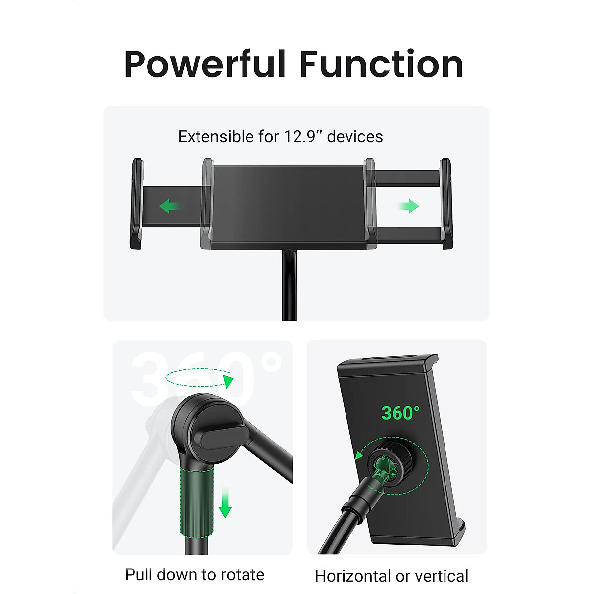 UGREEN Arm, Gooseneck, Swivel Tablet Stand for Apple iPad Pro, iPhone 6